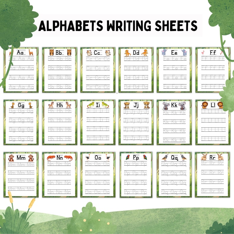 Jungle Animal Alphabet Handprint Art Craft, My Handprint Alphabet Book ...