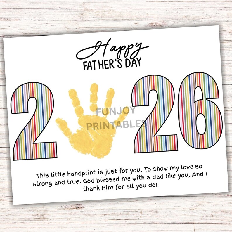 Fathers Day Handprint Craft, 2026 Fathers Day Handprint Template, Poem ...