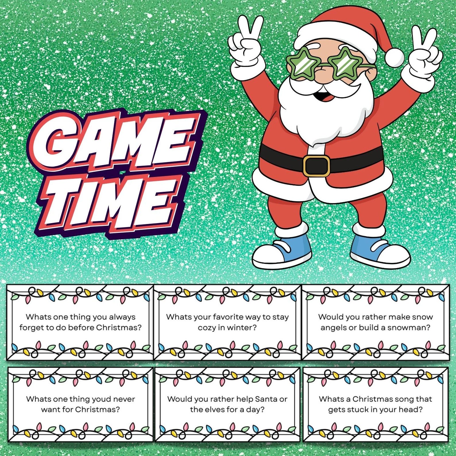 Christmas Conversation Starter Cards, Seniors, Family Game (digital ...
