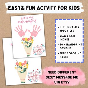 Mothers Day Handprint PRINTABLE, Keepsake Art, Toddler Preschool ...