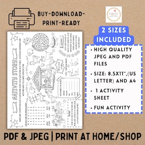 Christmas Activity Placemat for Kids, Merry Christmas PRINTABLE ...