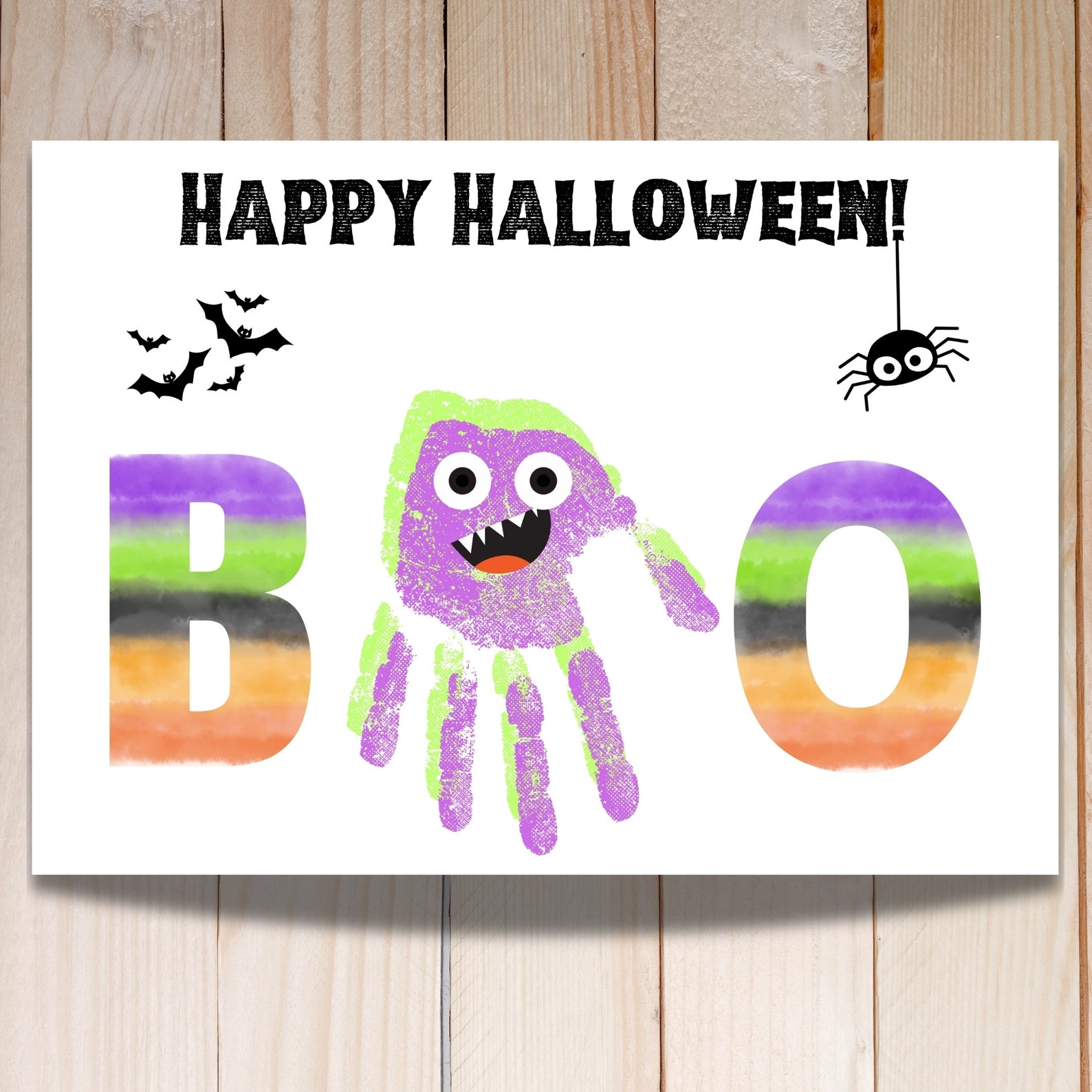 DIY Halloween Boo Handprint Art, Cute BOO Handprint Craft, Handprint ...