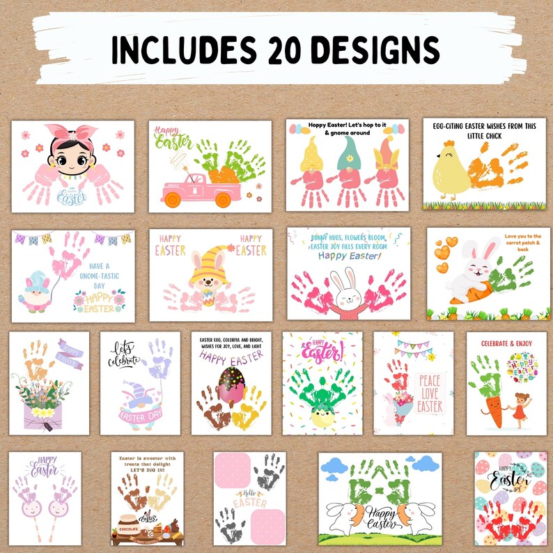Easter Handprint Art Craft BUNDLE, Easter Keepsake Art, Happy Easter ...