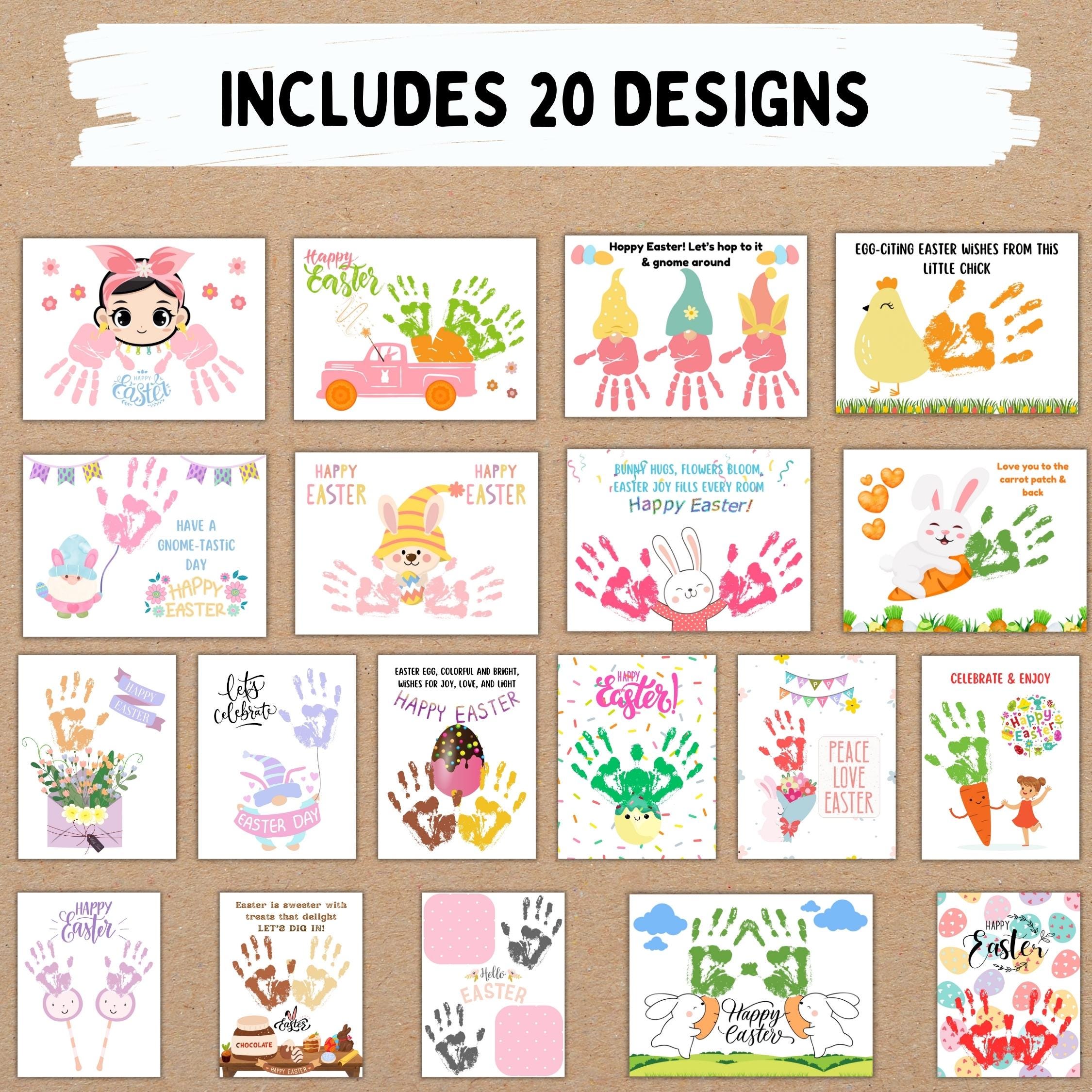 Easter Handprint Art Craft BUNDLE, Easter Keepsake Art, Happy Easter ...