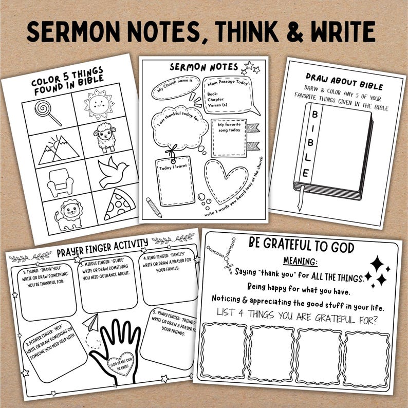 PRINTABLE Sunday School Activity BUNDLE, Sunday School Craft, Church ...