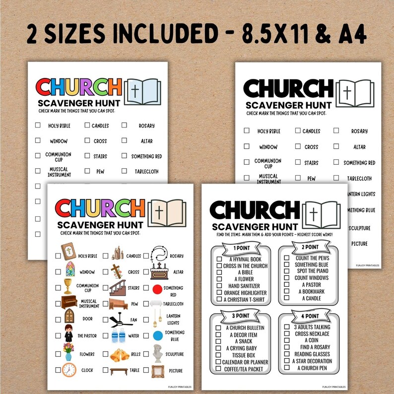 Church Scavenger Hunt PRINTABLE for Kids, Adults, Sunday School ...