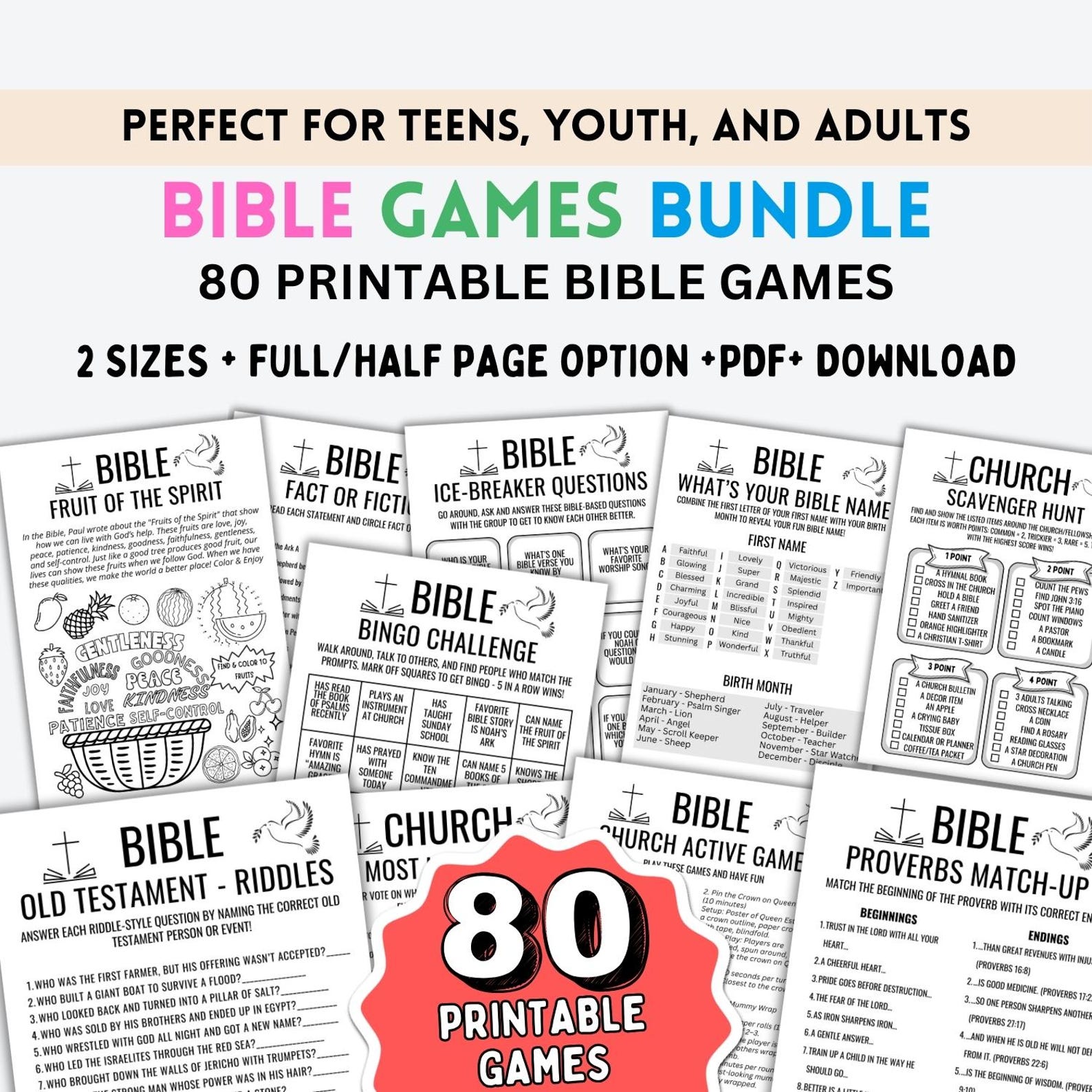 Bible Games for Teens Youth Group, Adults, Bible Party Games, Women ...