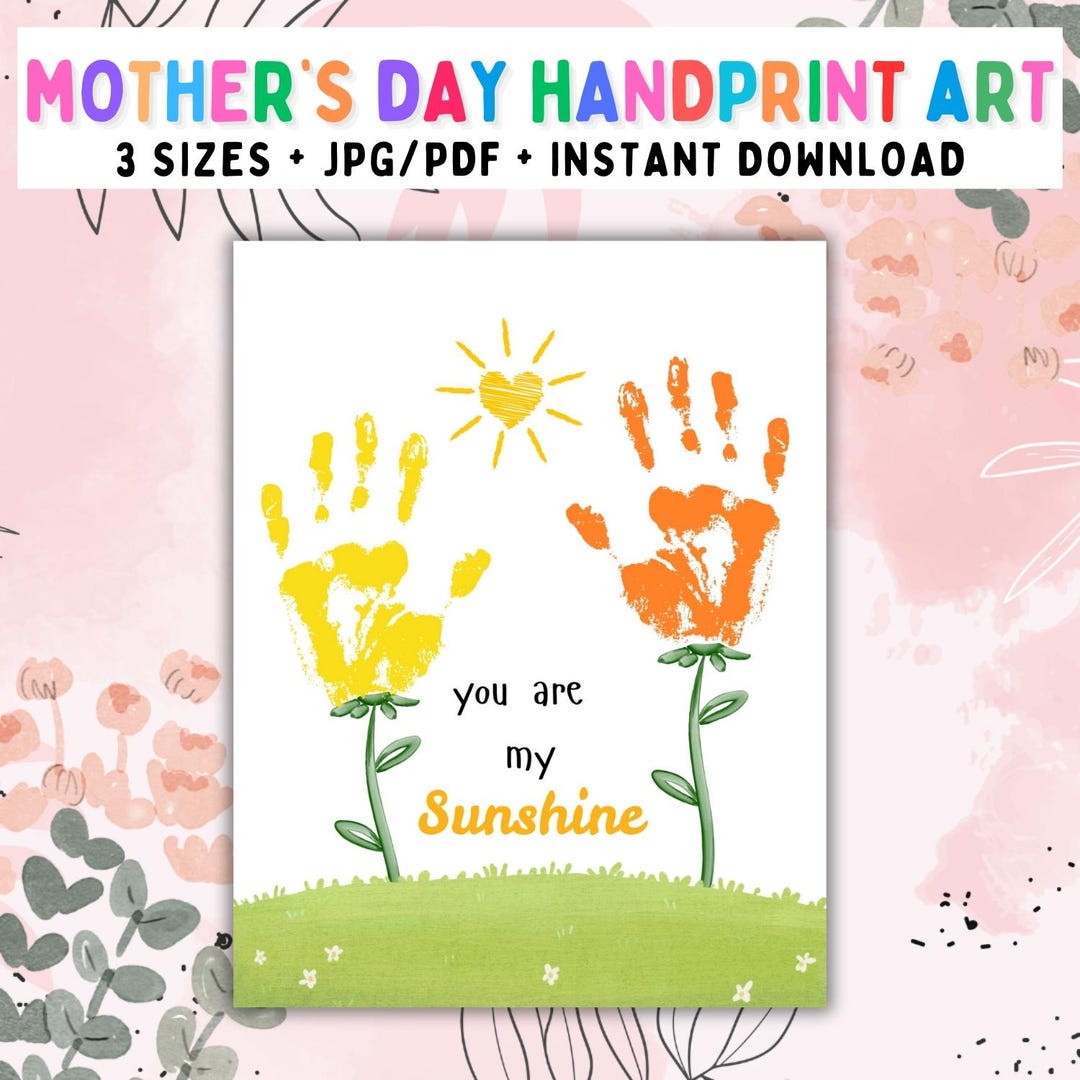 Mother's Day Handprint Art Craft, Mommy Grandmother Handprint Craft ...