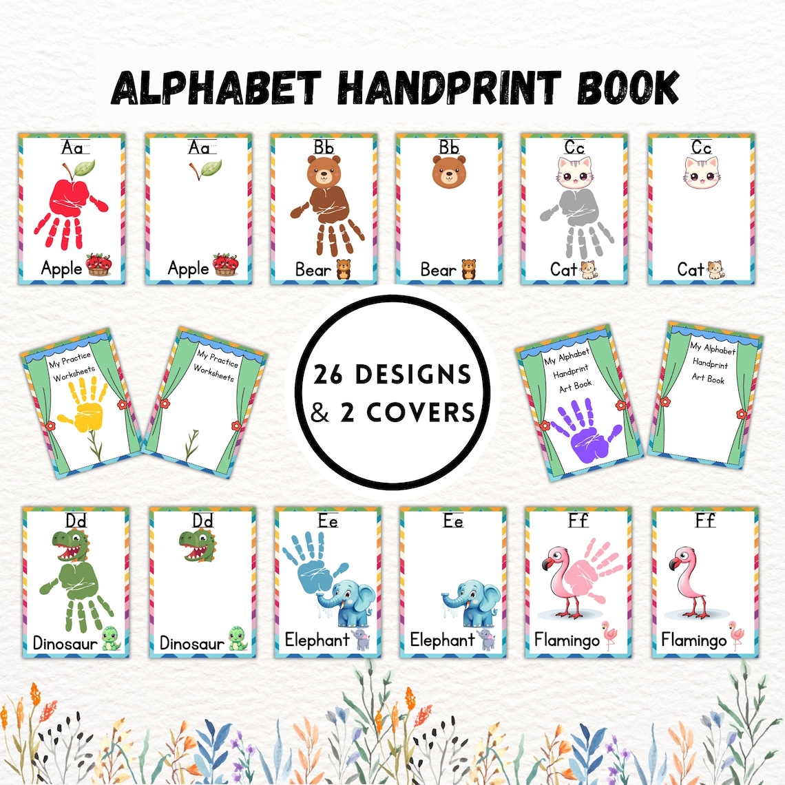 DIY Alphabet Handprint Book, Alphabet Handprint Craft, Preschool ...