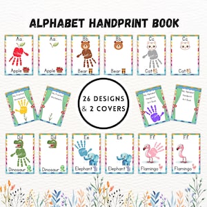 DIY Alphabet Handprint Book, Alphabet Handprint Craft, Preschool ...