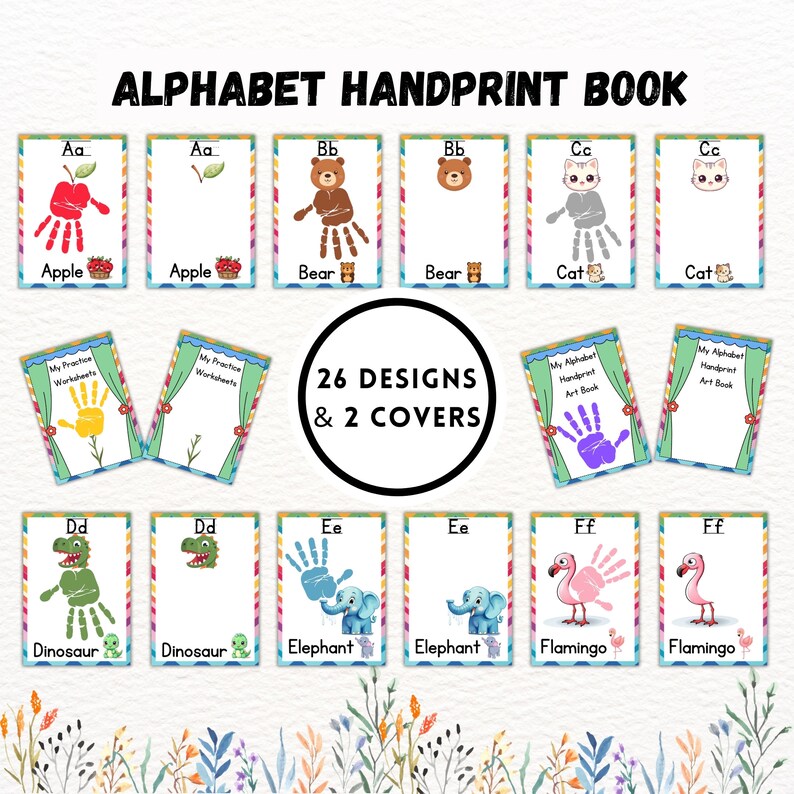 DIY Alphabet Handprint Book, Alphabet Handprint Craft, Preschool ...