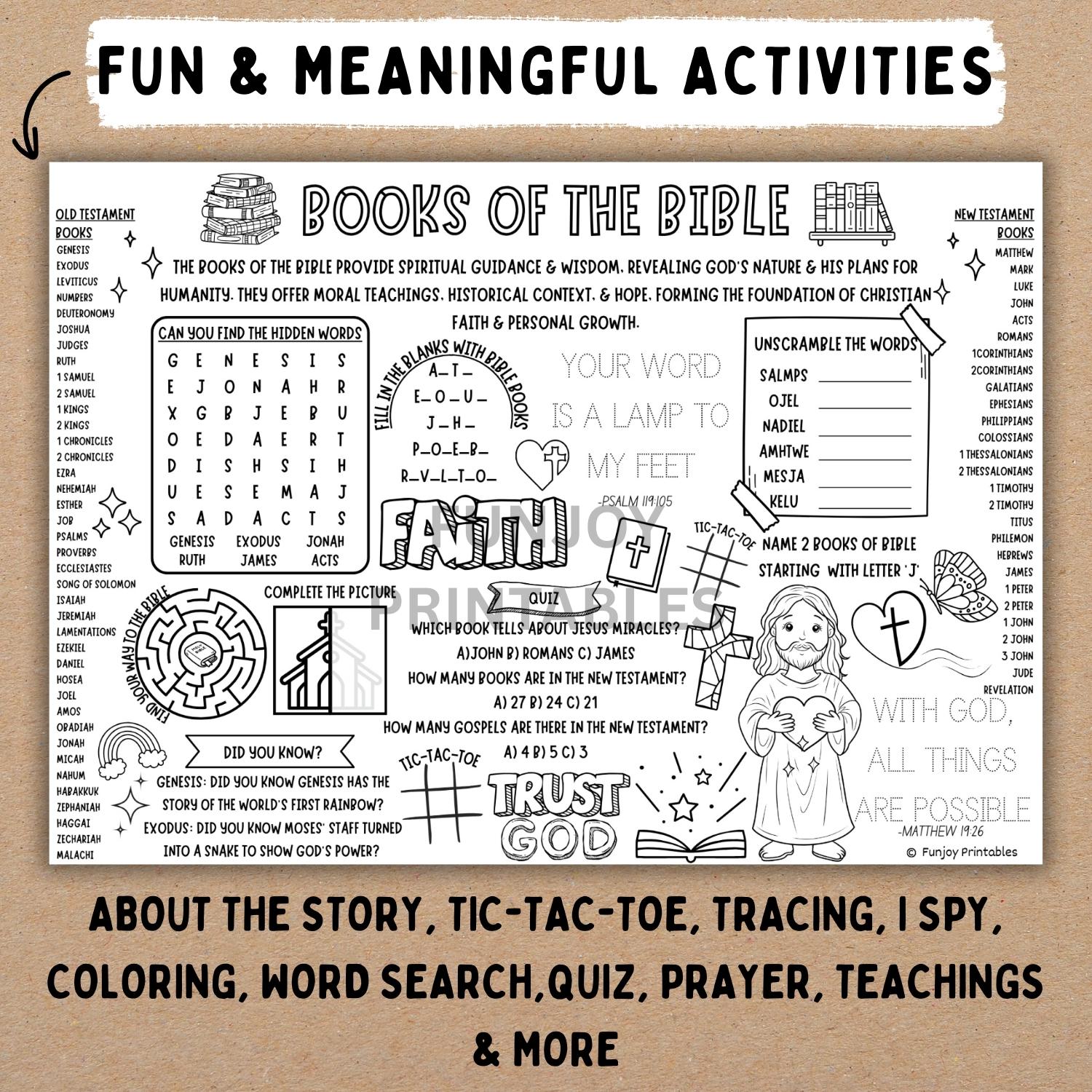 Bible Activity Sheets BUNDLE, 25 Christian Bible Stories Activity ...