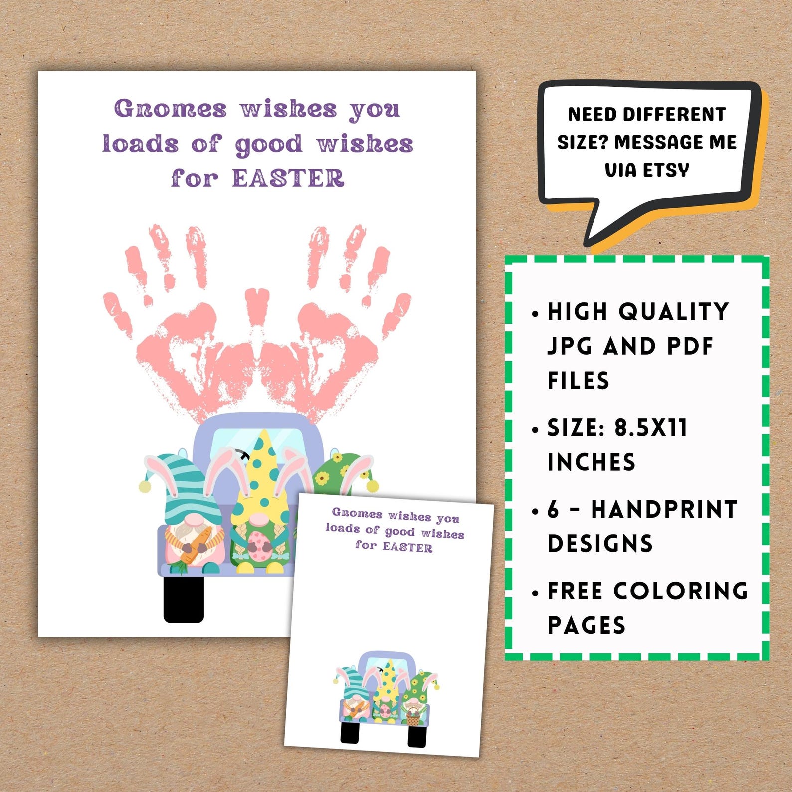 Happy Easter Handprint Footprint Art Craft Bundle, Easter Craft for ...