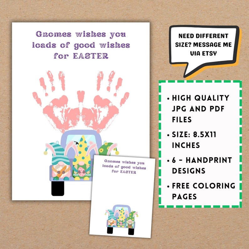 Happy Easter Handprint Footprint Art Craft Bundle, Easter Craft for ...