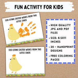 Easter Handprint Art Craft BUNDLE, Easter Keepsake Art, Happy Easter ...