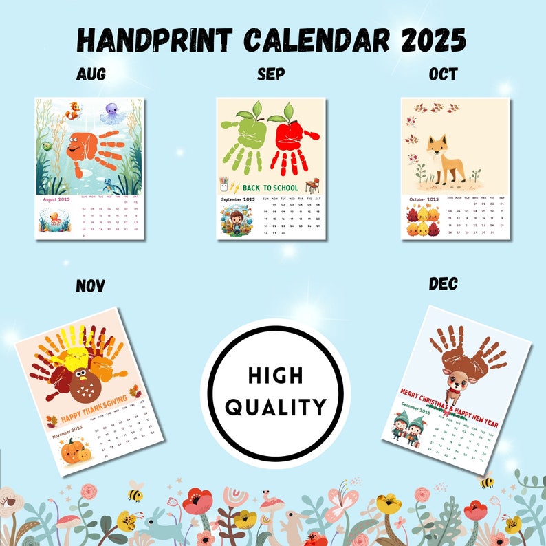 Handprint Calendar 2025, Handprint Craft, Footprint Craft, Kids Toddler ...