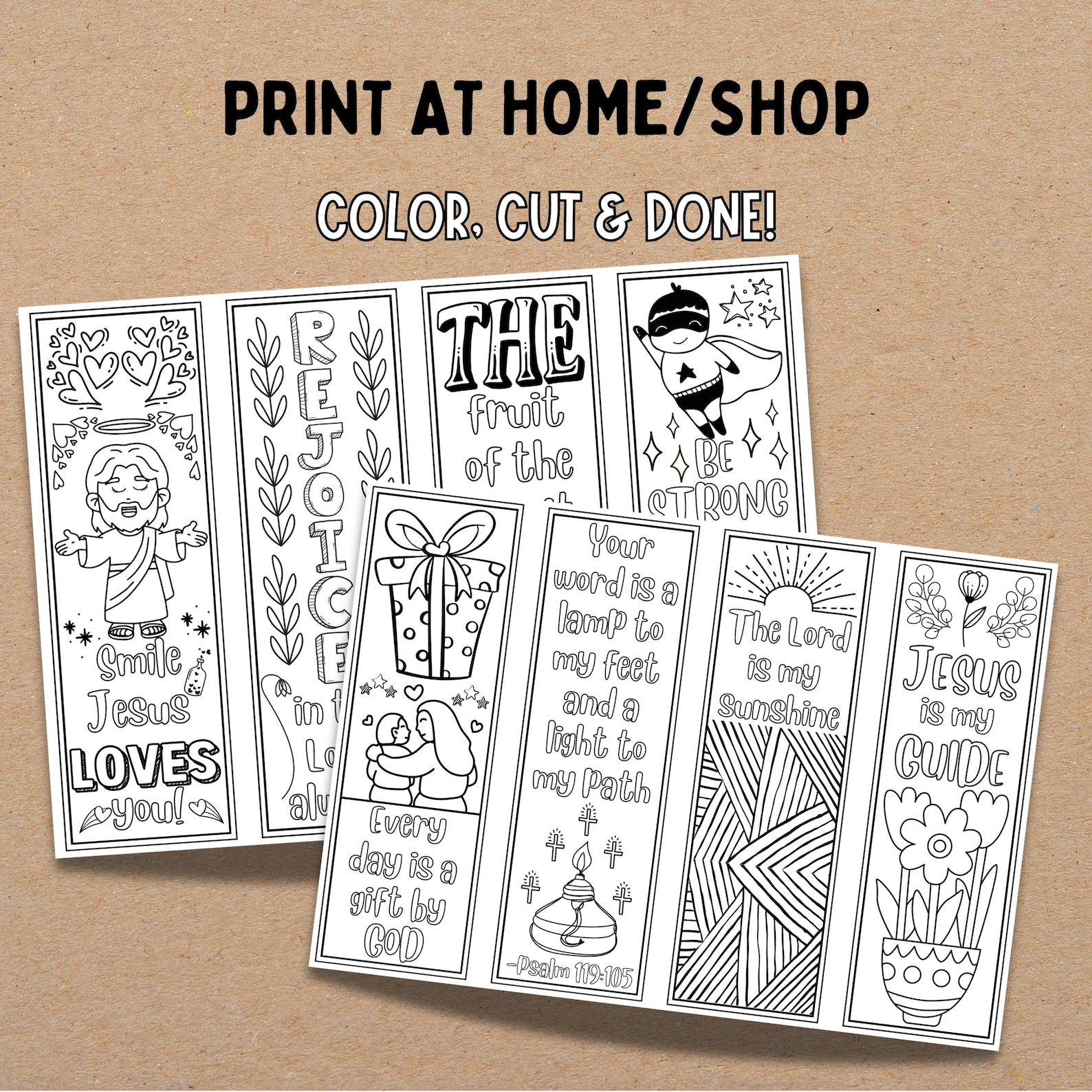 Bible Based Coloring Bookmarks Kids, DIY Bible Verse Activity ...