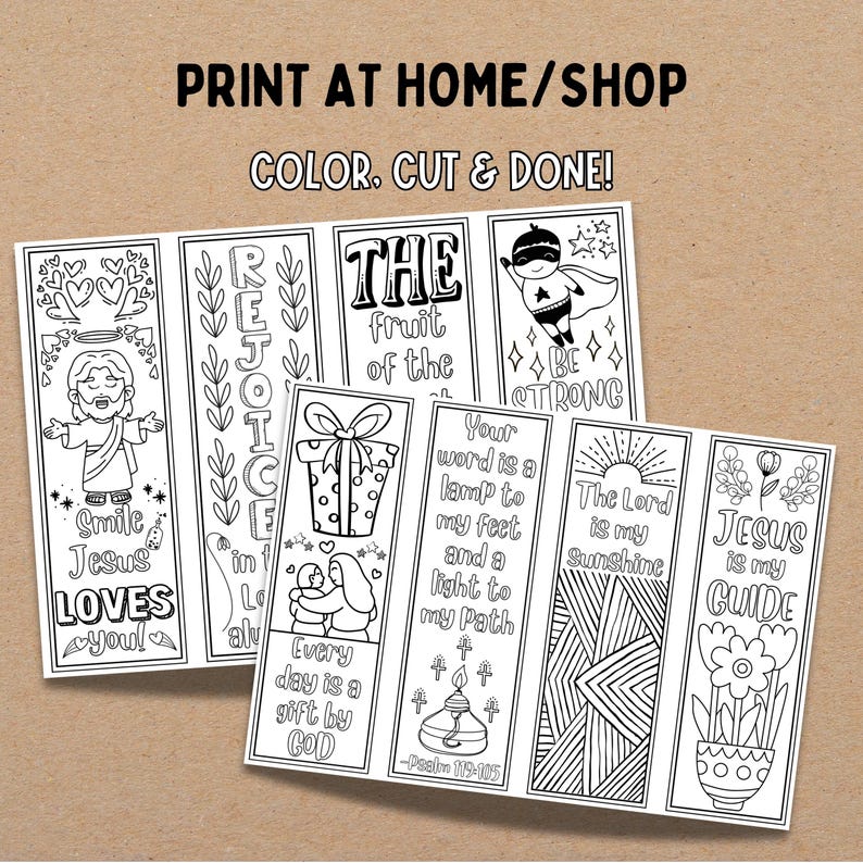 Bible Based Coloring Bookmarks Kids, DIY Bible Verse Activity ...