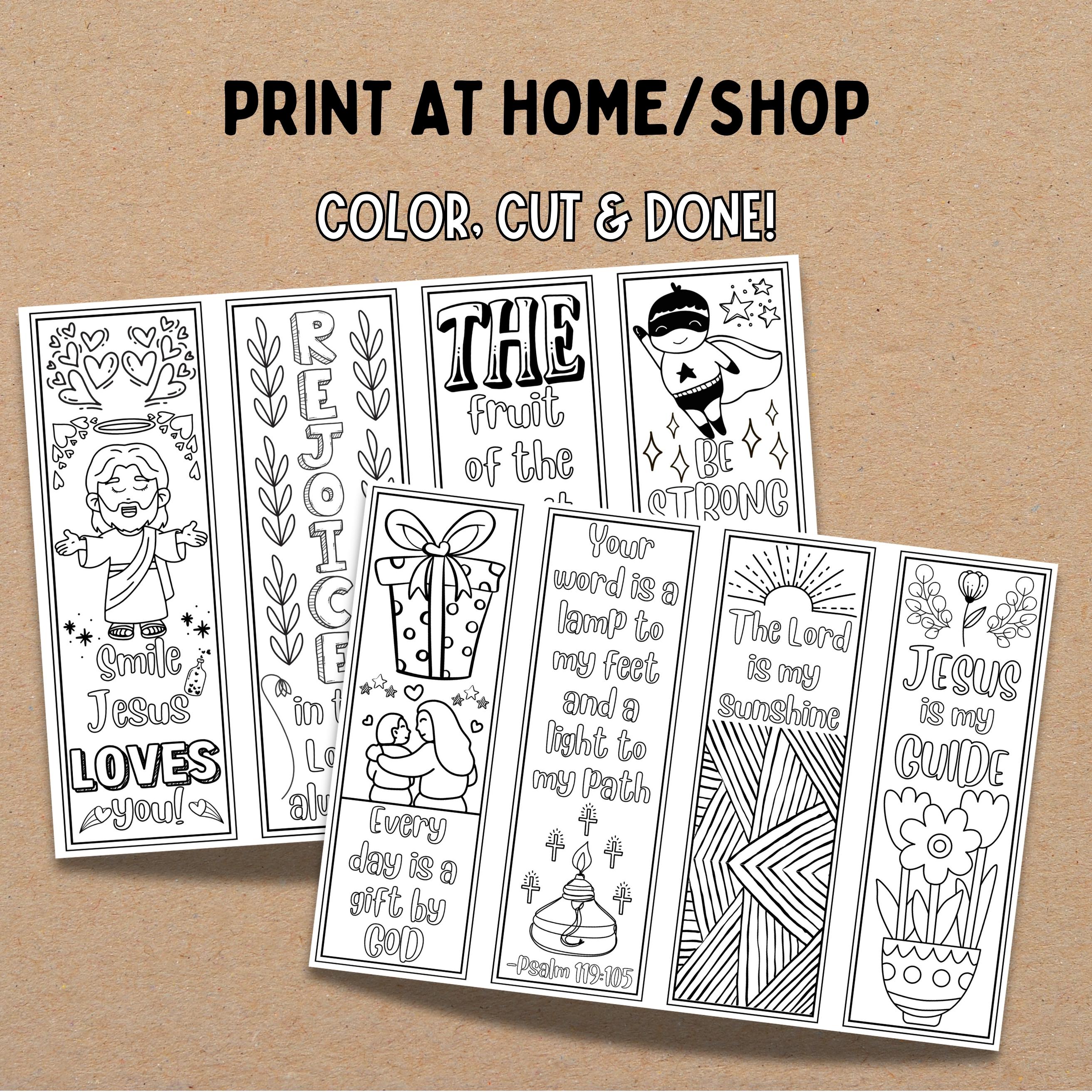 Bible Based Coloring Bookmarks Kids, DIY Bible Verse Activity ...