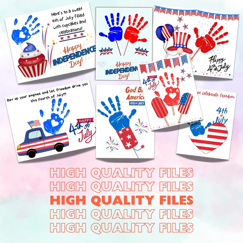4th of July Handprint Art BUNDLE, Fourth of July Craft, Classroom ...