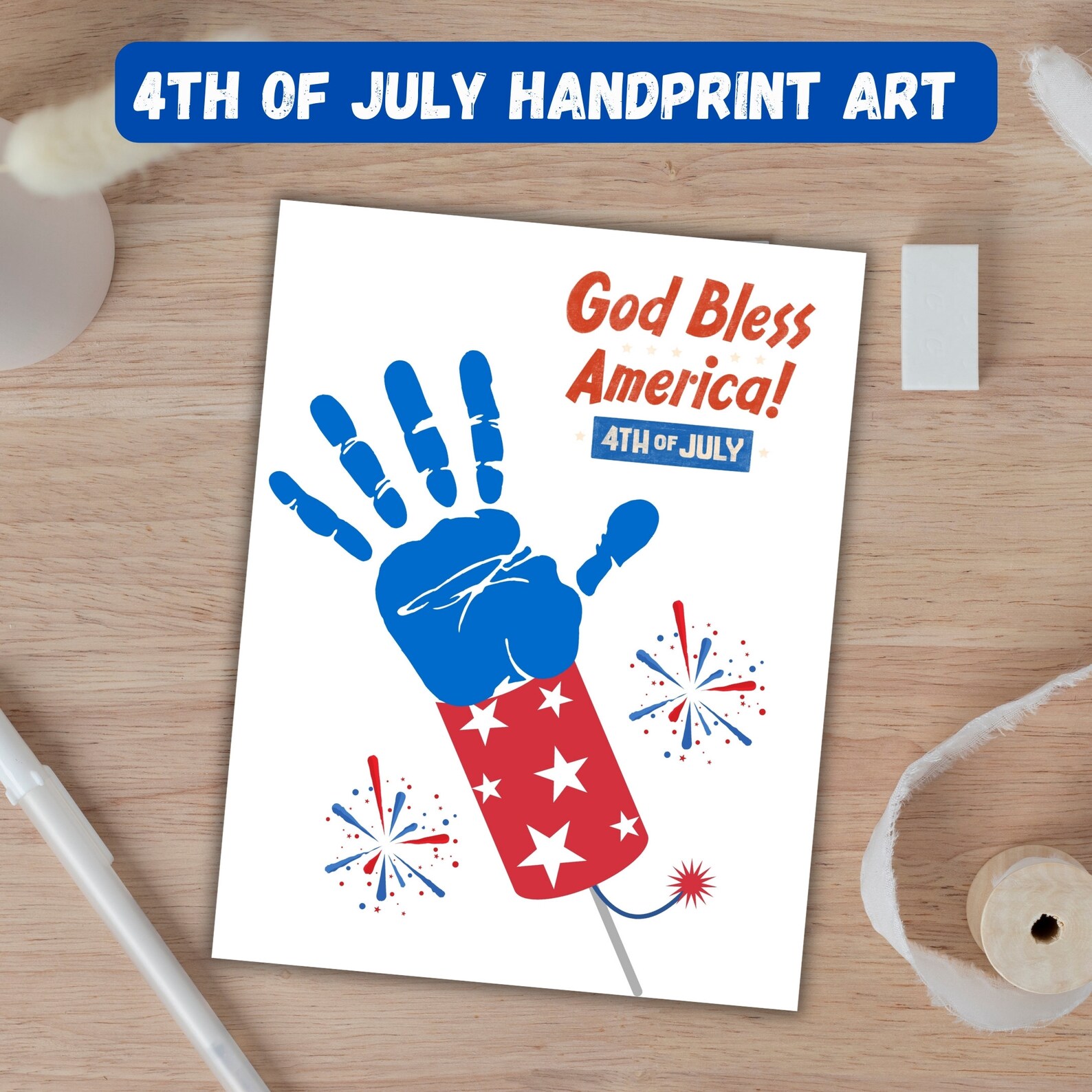 4th of July Handprint Art, 4th of July Activity, Handprint Art ...