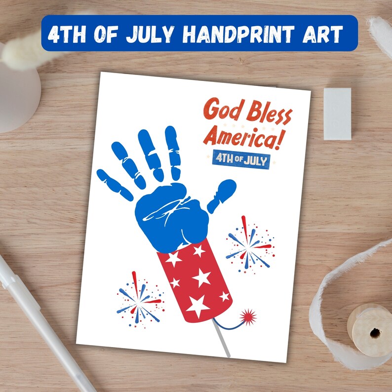 4th of July Handprint Art, 4th of July Activity, Handprint Art ...