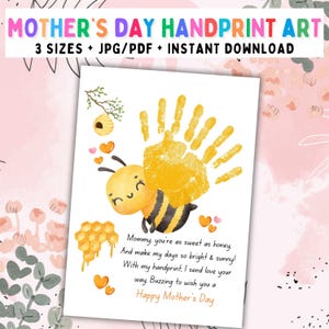 Mothers Day Handprint Art Craft, Mom Handprint Fingerprint Craft ...