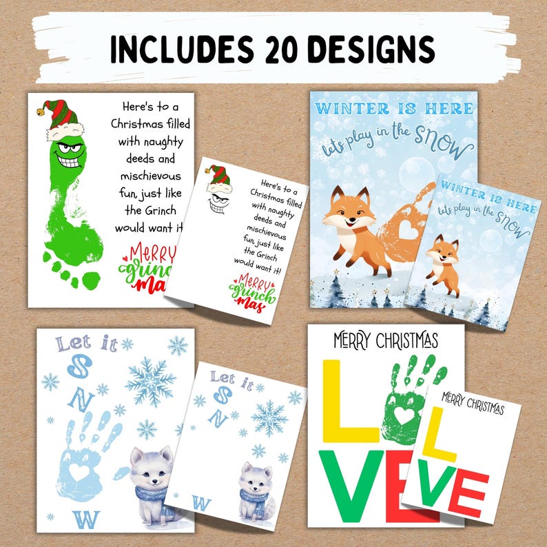 Christmas Handprint Craft Bundle, Christmas Handprint Art, Printable ...