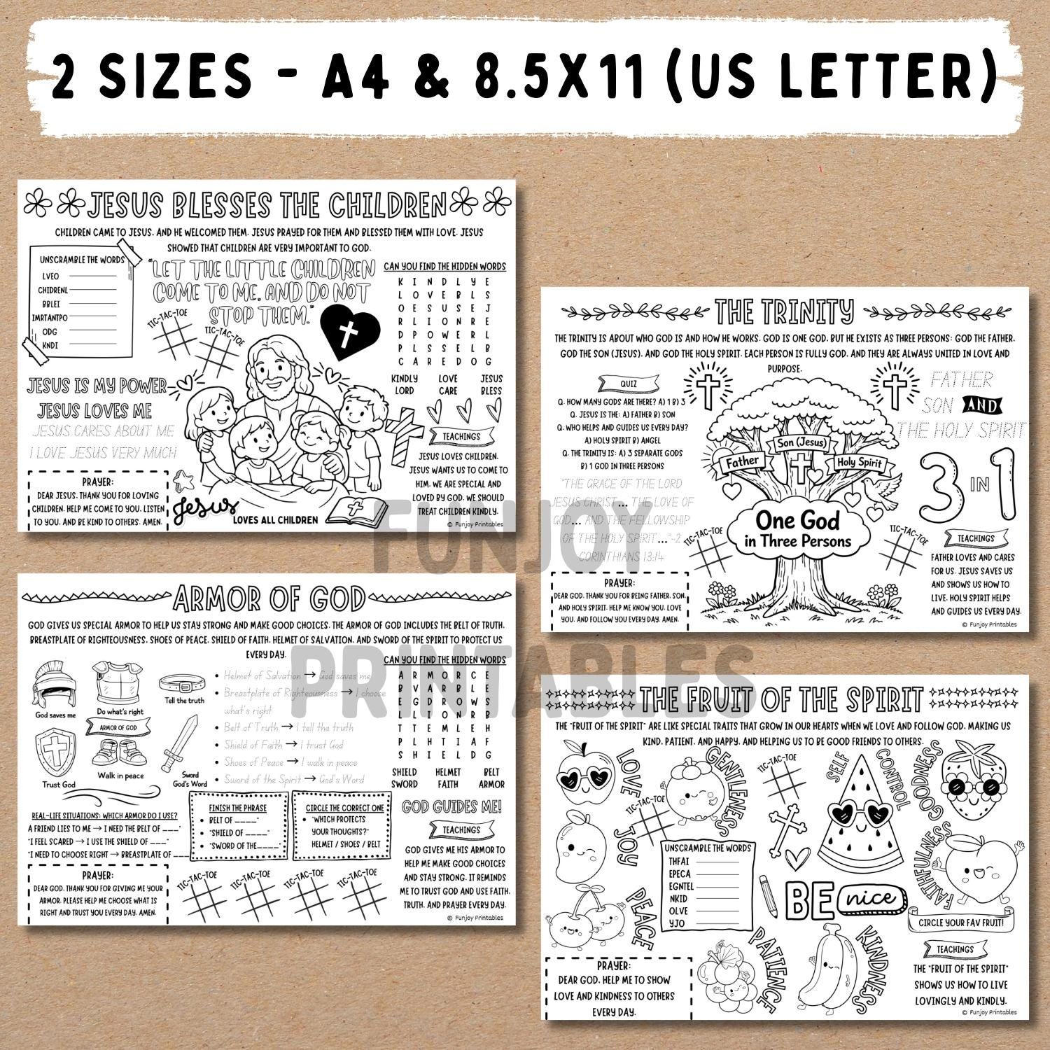 Bible Activity Sheets BUNDLE, 25 Christian Bible Stories Activity ...