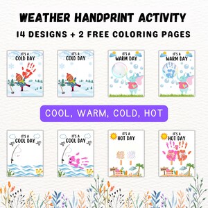 Printable Weather Handprint Craft Bundle, Kindergarten, Handprint Art ...