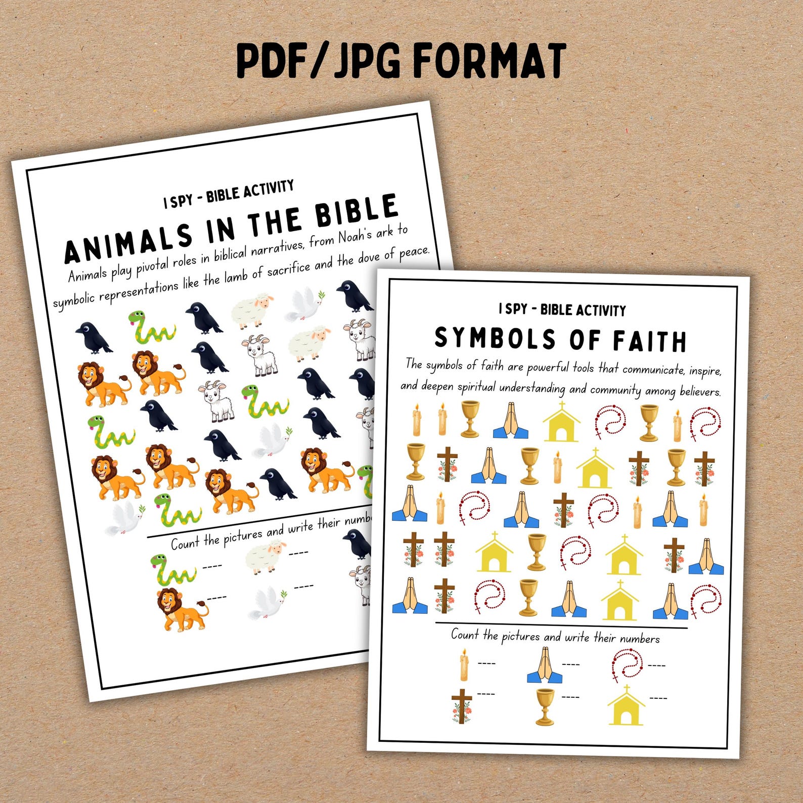 Bible I Spy Pages, PRINTABLE Bible Quiet Time Activity, Bible Stories ...