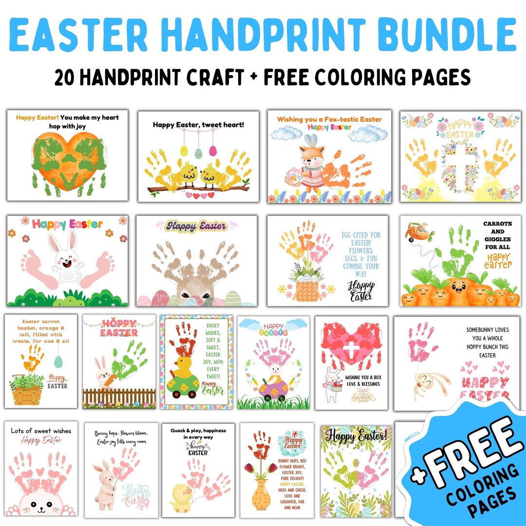 Easter Handprint BUNDLE Craft, Easter Handprint Art, Printable ...
