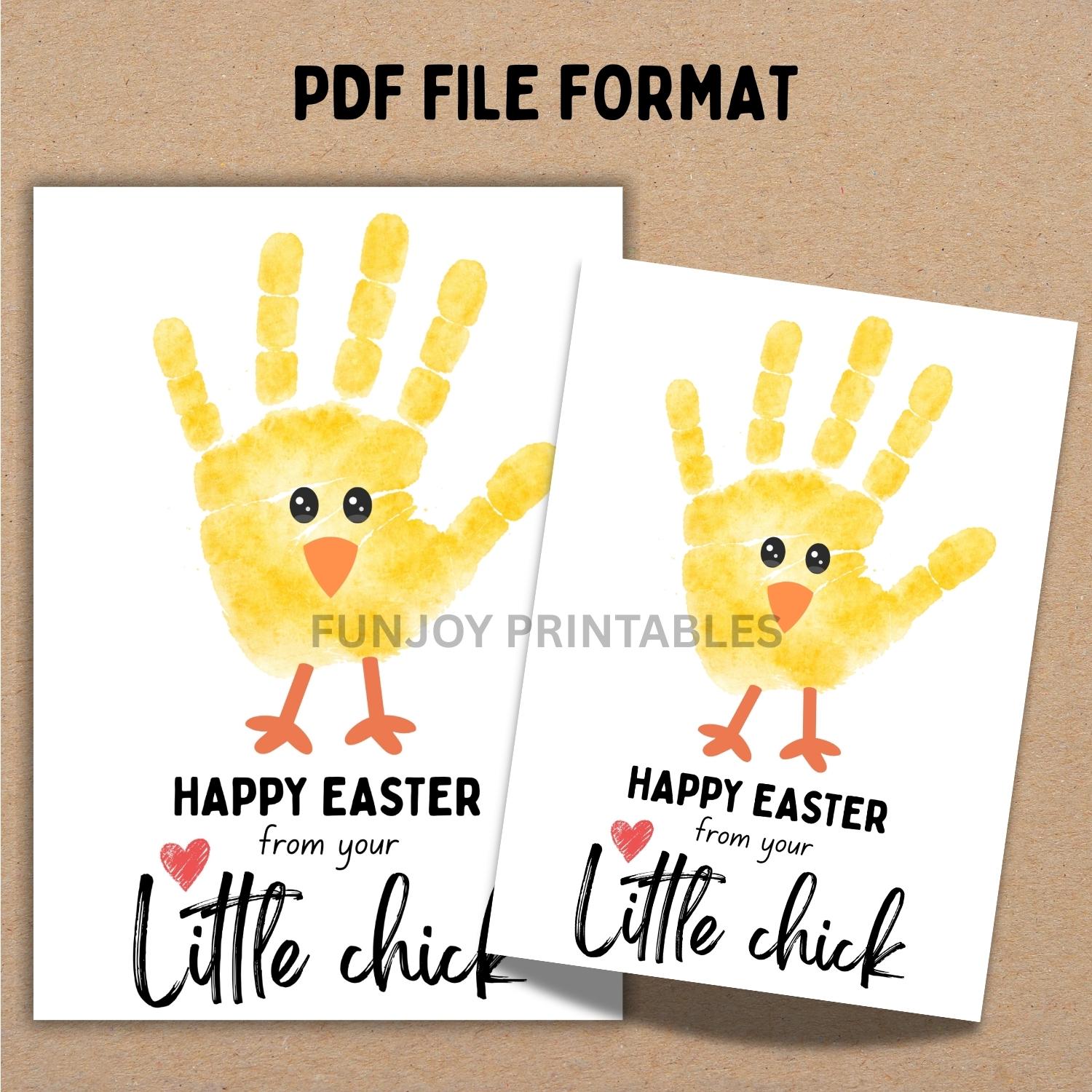 PRINTABLE Easter Chick Hand Print Art, Handprint Easter Craft, Kids ...