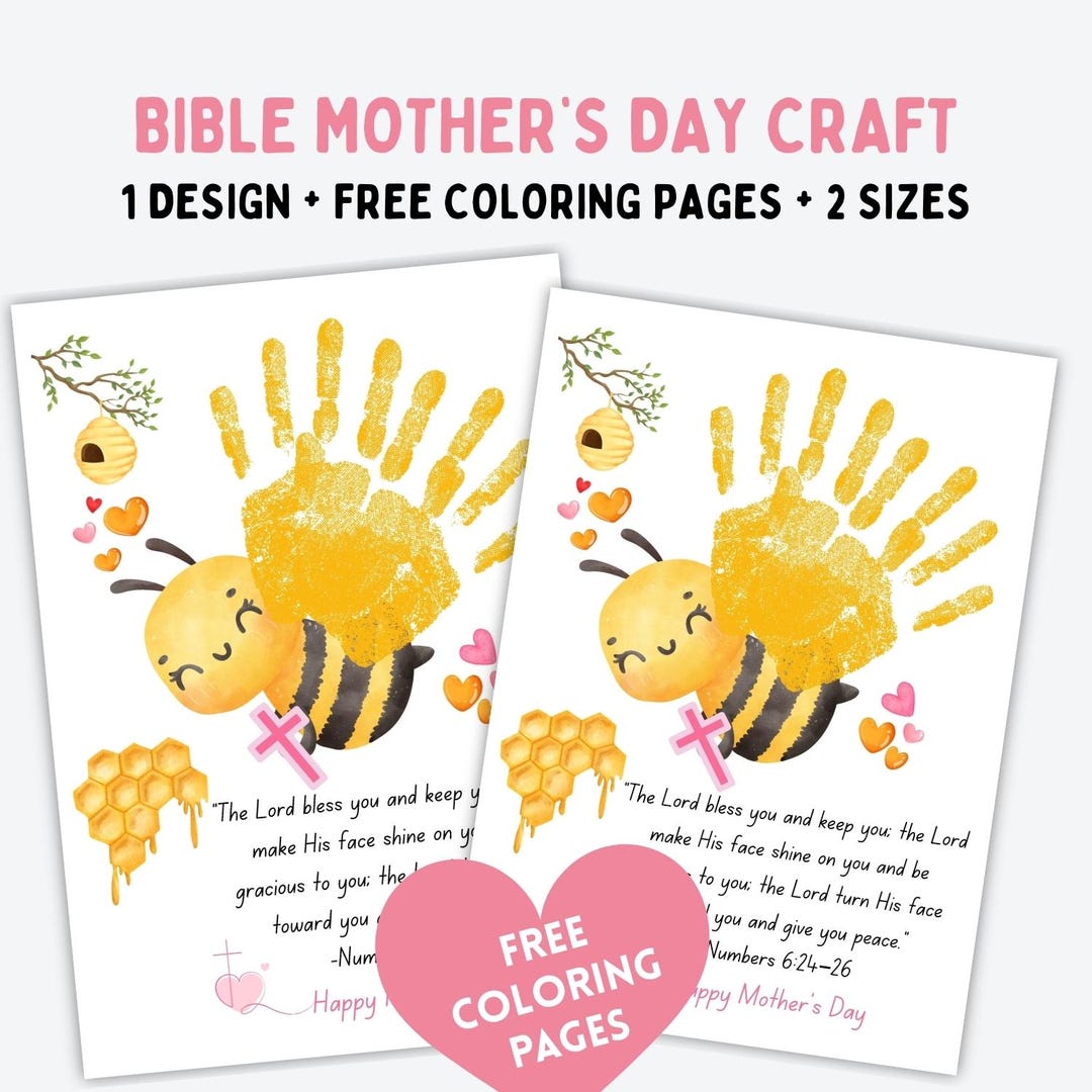 Bible Mother's Day Handprint Craft, Christian Keepsake Art, Sunday ...