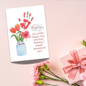 Mother's Day Handprint Craft, Flower Handprint Card, Mother's Day ...