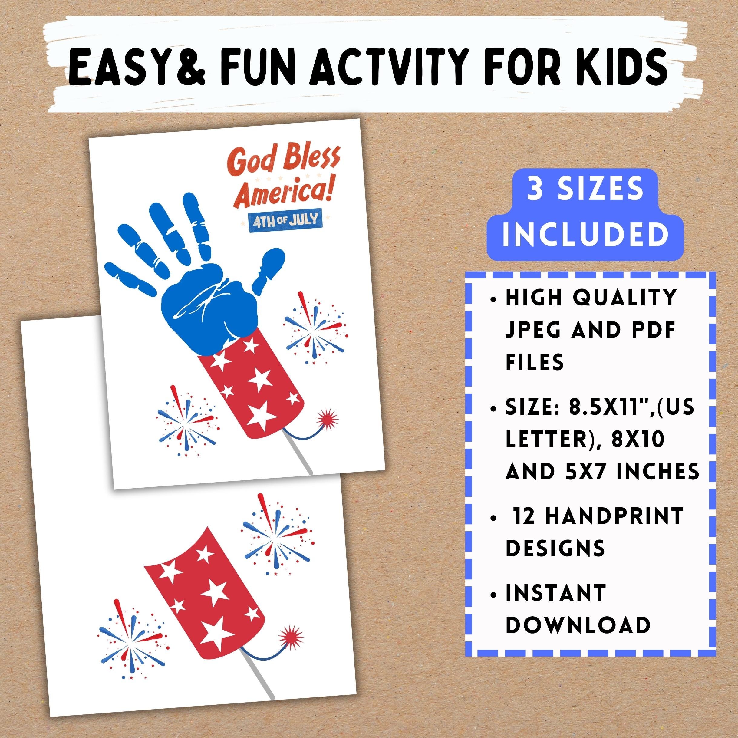 4th of July Handprint BUNDLE, Fourth of July Craft, 4th of July ...