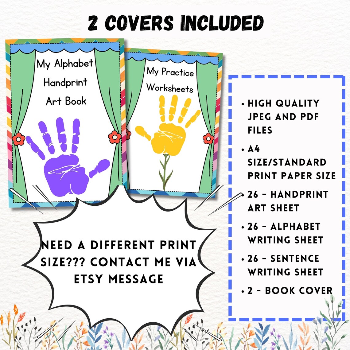 DIY Alphabet Handprint Book, Alphabet Handprint Craft, Preschool ...