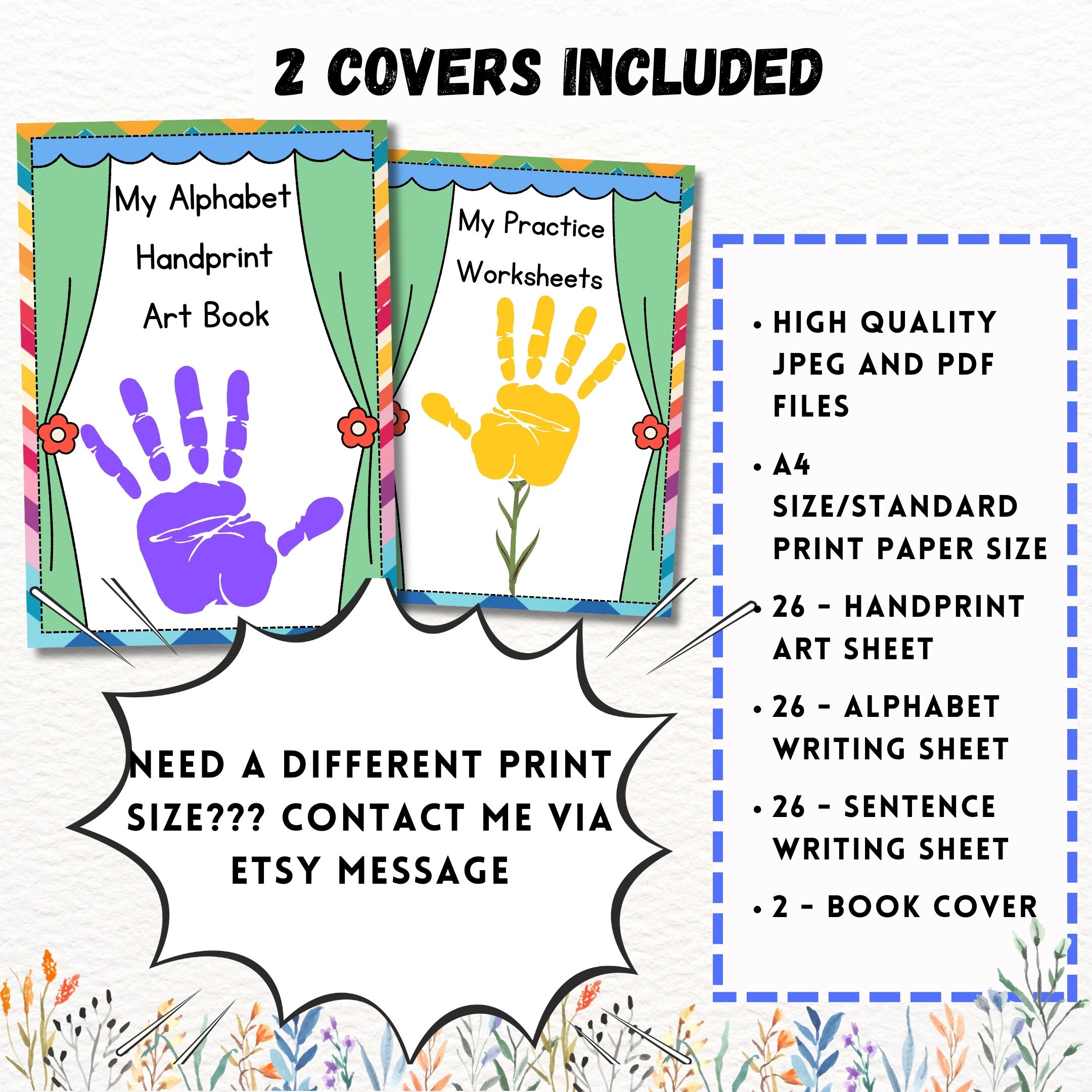 DIY Alphabet Handprint Book, Alphabet Handprint Craft, Preschool ...