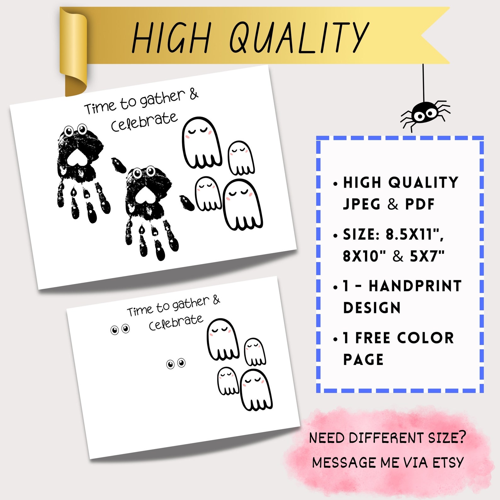 Kids Halloween Handprint Activity, Handprint Art Craft, Halloween Ghost ...