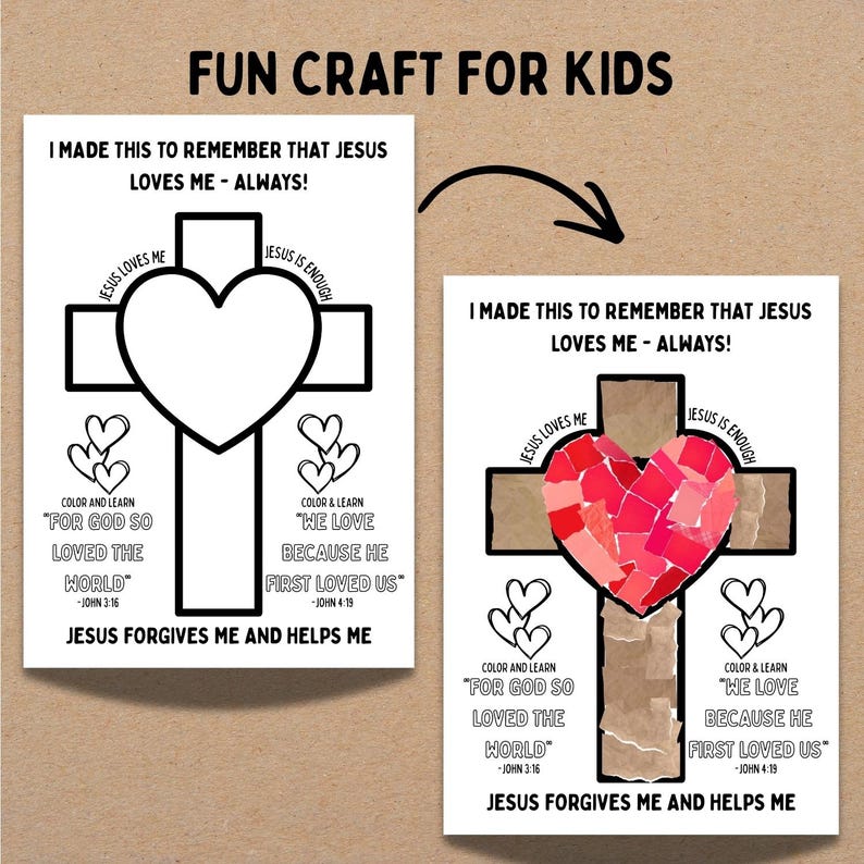 Jesus Loves Me, Bible Craft Printable, Kids' Activity (PDF DOWNLOAD) - Etsy