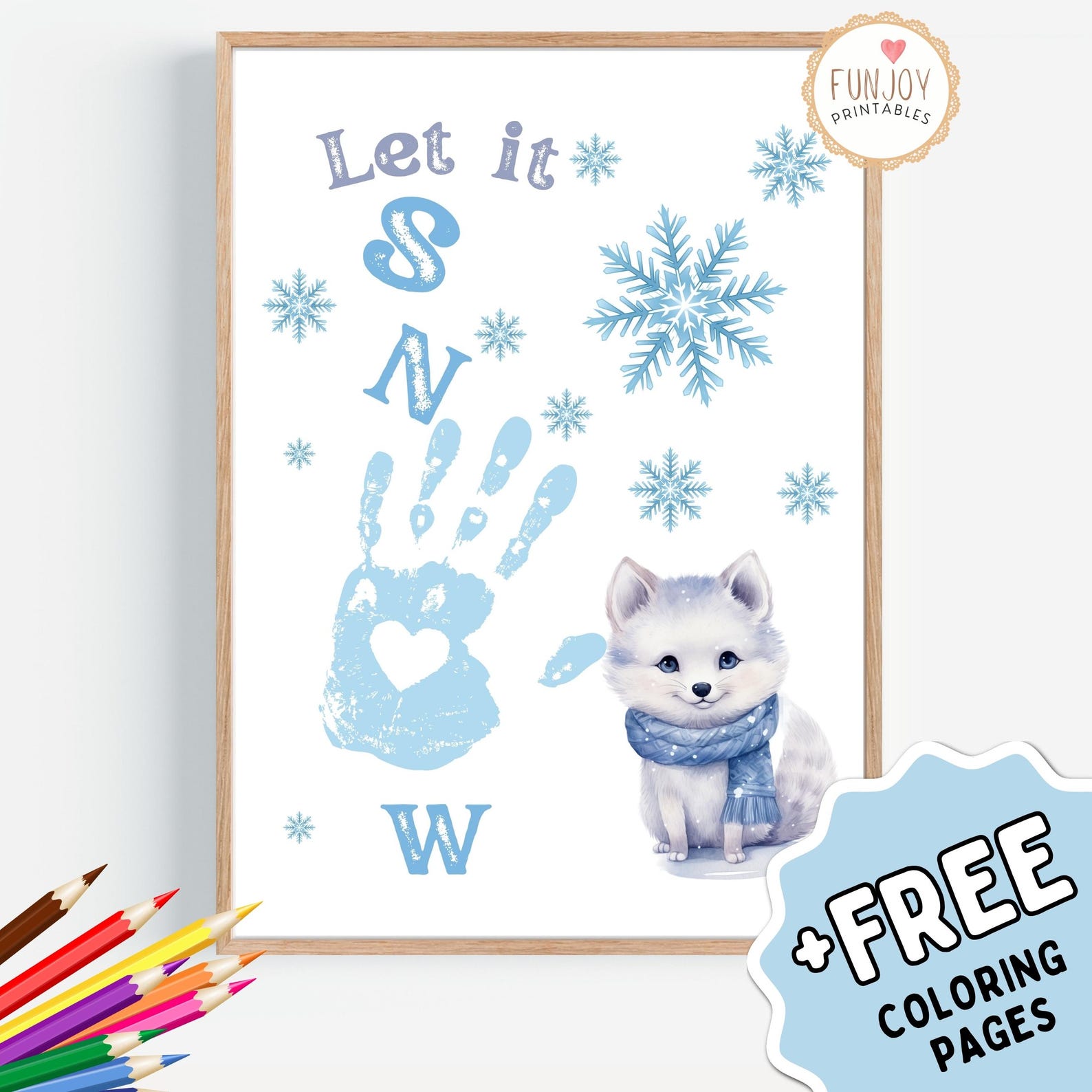 Winter Handprint Art, Winter Handprint Craft, Printable, Winter Season ...