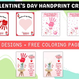 Printable Valentines Day Handprint Craft, Keepsake Art, Toddler ...