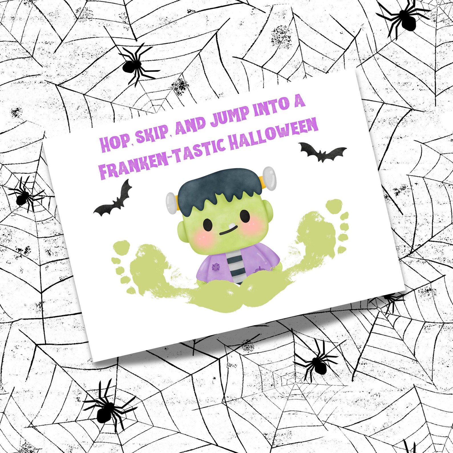 Halloween Footprint Craft, Handprint Craft for Kids, Halloween Activity ...