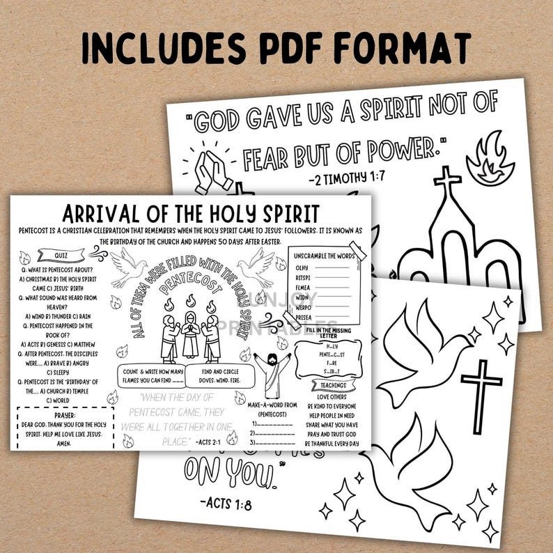 Pentecost Placemat Printable A4, Holy Spirit Kids Activity Sheet, Acts ...