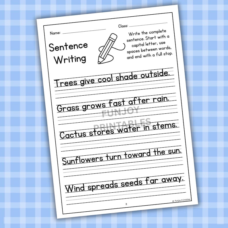 Sentences Practice Worksheet, Writing Printable, Sentence Writing ...