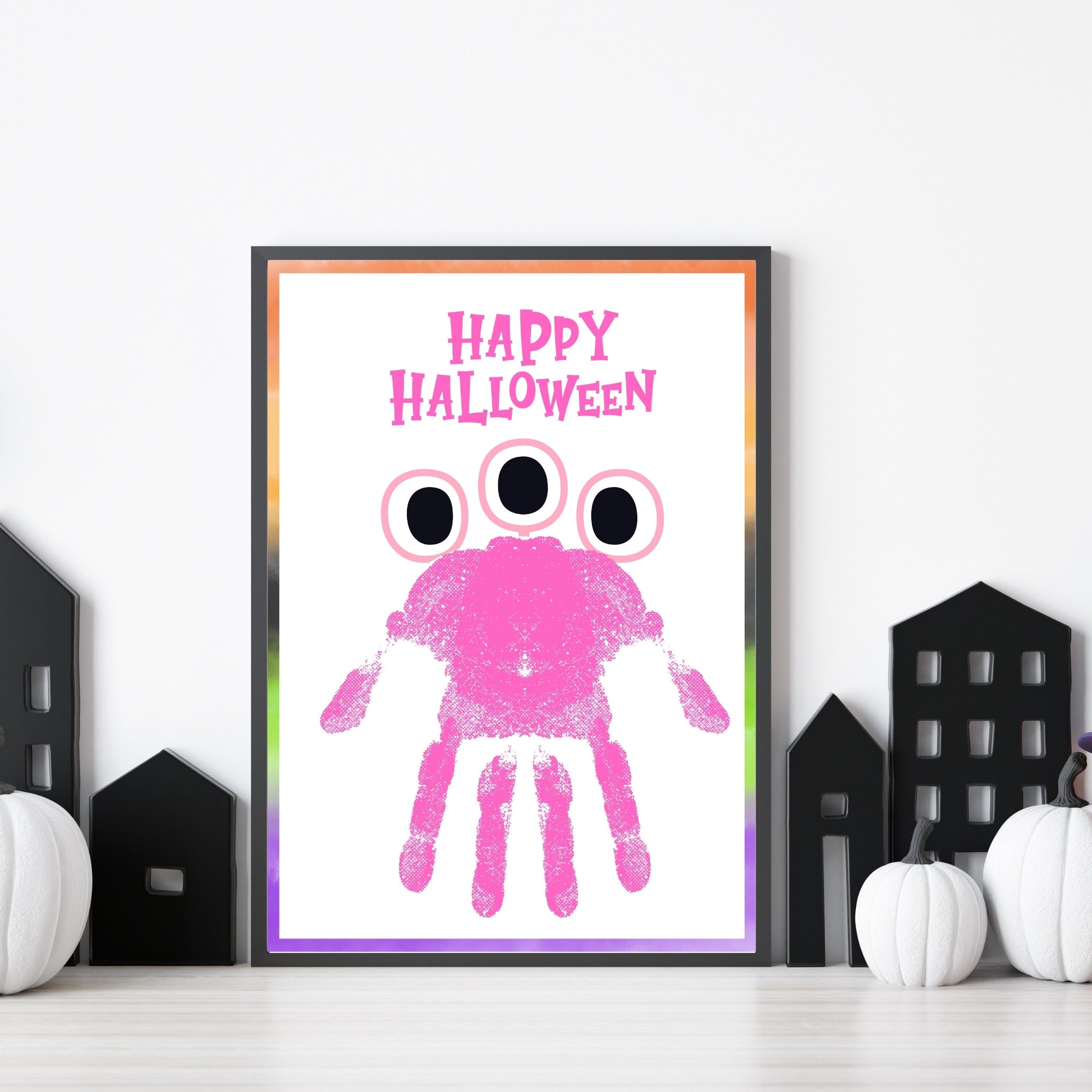 Pink Monster Halloween Handprint Art, Handprint Craft for Kids ...