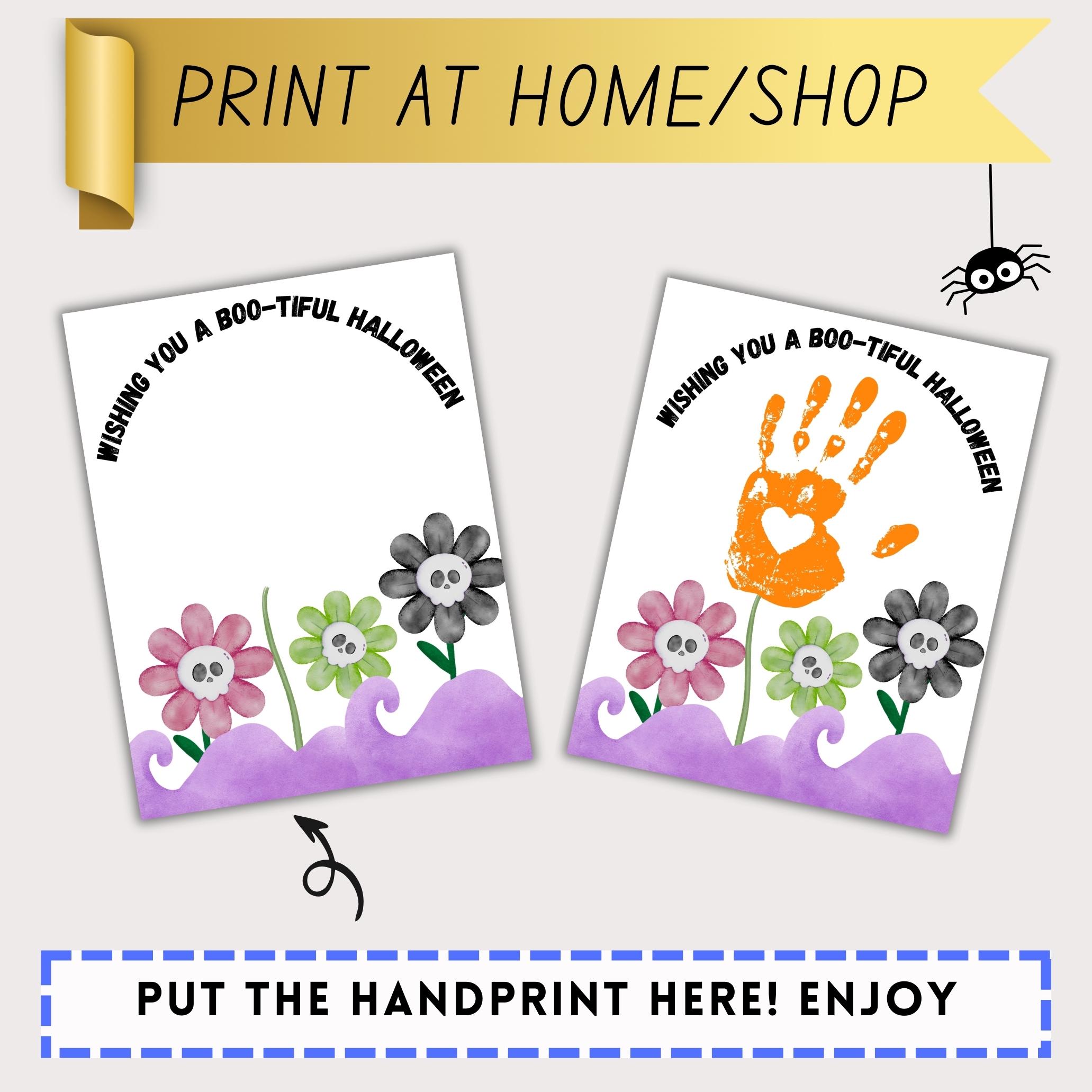 PRINTABLE Halloween Handprint Craft, Handprint Art, Handprint Spooky ...