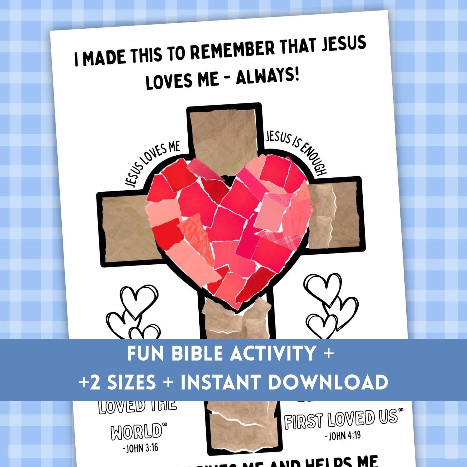 Jesus Loves Me, Bible Craft Printable, Kids' Activity (PDF DOWNLOAD) - Etsy