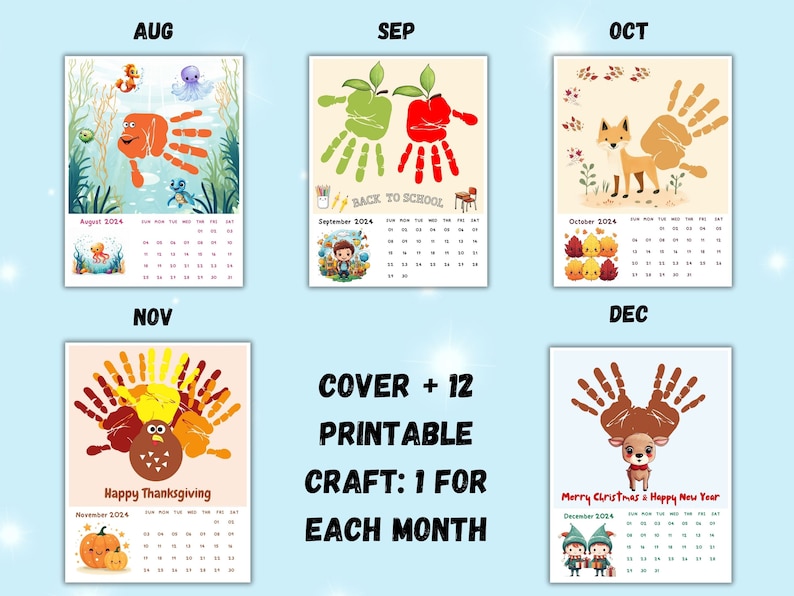 2024 Handprint Footprint Calendar, Handprint Craft, Footprint Craft ...