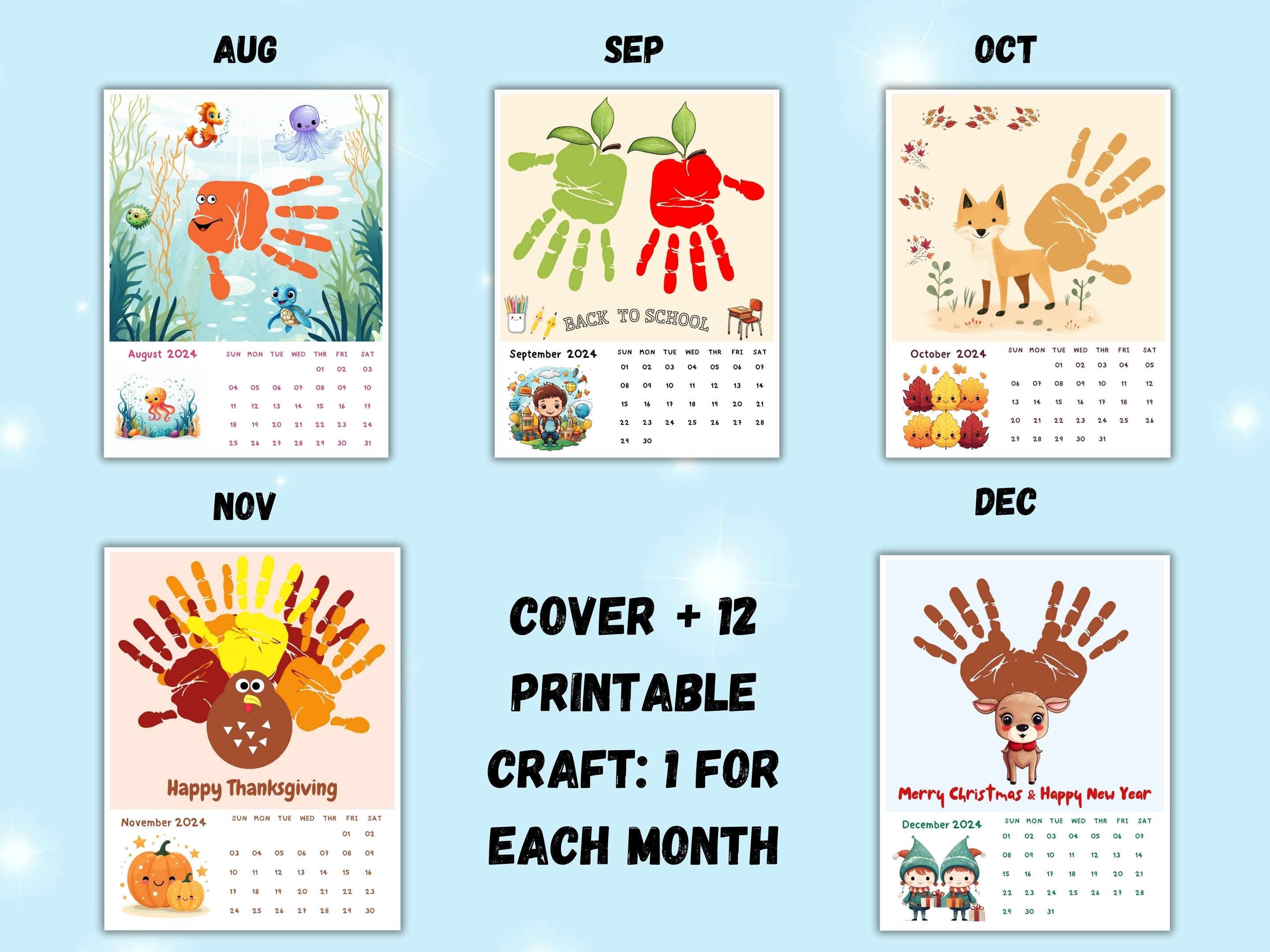 2024 Handprint Footprint Calendar, Handprint Craft, Footprint Craft ...